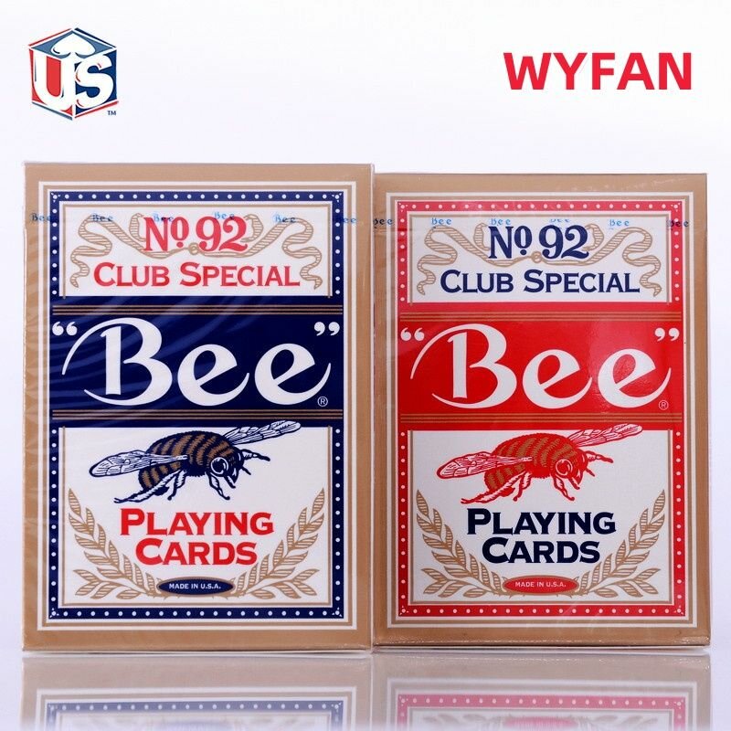 Карты игральные Bee №92 Случайная доставка в красном или синем цвете, 1 колода (рубашка без пчёл)