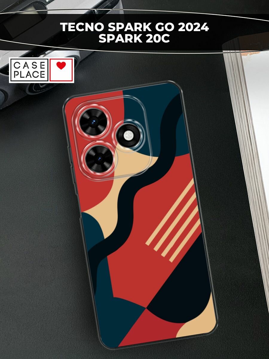 Чехол на Tecno Spark Go 2024/Spark 20C / Текно Спарк Го 2024/Спарк 20C с принтом Абстрактные линии