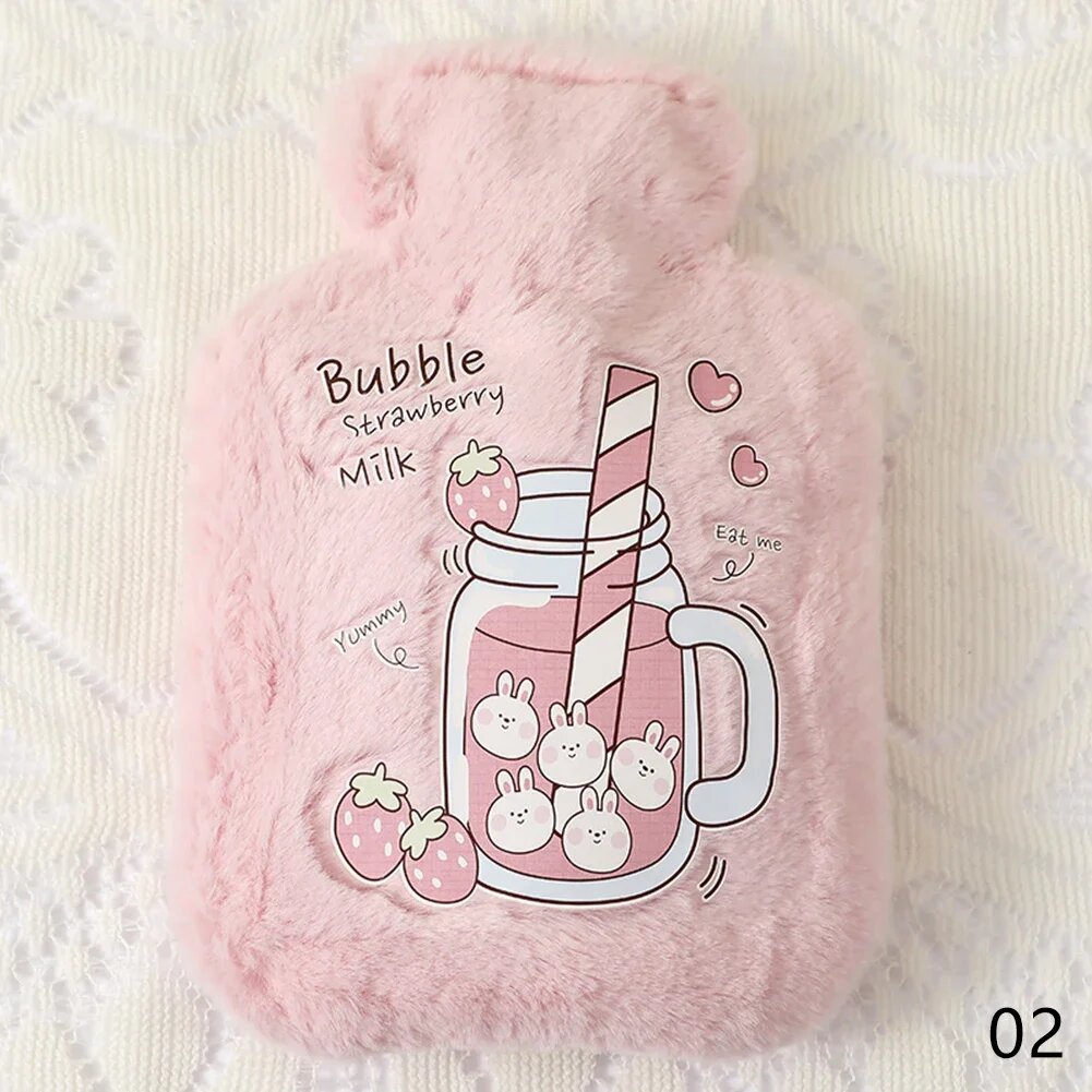 Плюшевая сумка для бутылки с горячей водой Розовый, 250ml B