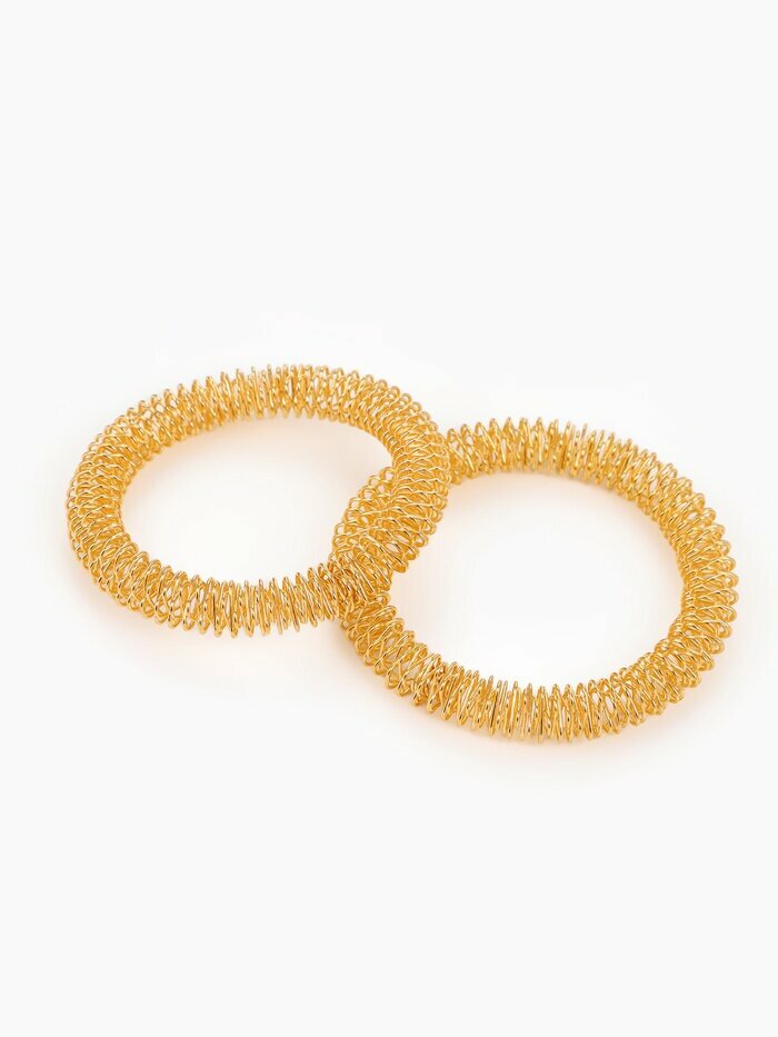 Массажёры для рук, d=5.5×0.8 см, набор-2 шт, цвет золотистый, 2 шт.