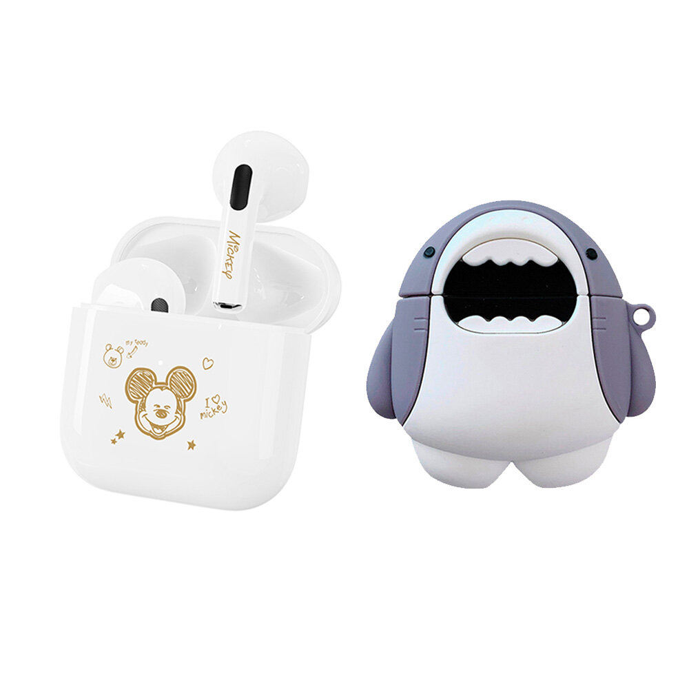 Беспроводные наушники Disney, shark smiley mickey, до 20 часов работы, Bluetooth, легкие и удобные