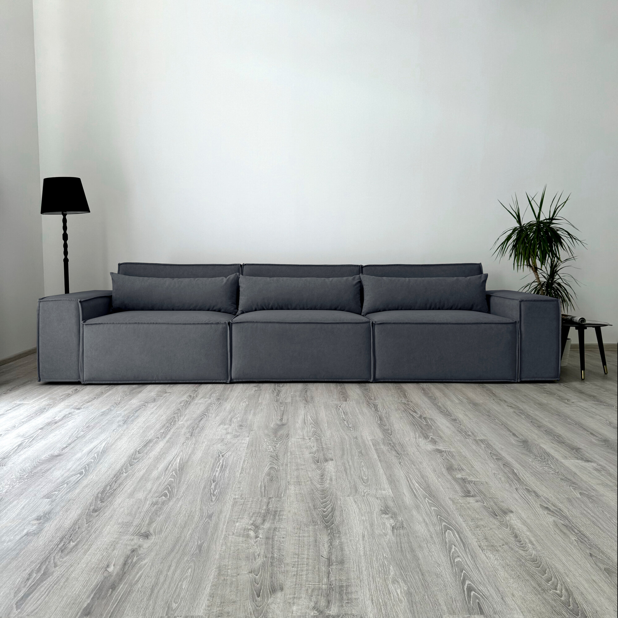 Чехол на диван-кровать Redsofa Пикассо прямой 360 см графит Teddi.