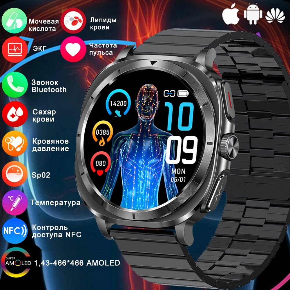 ЭКГ+PPG+HRV Cмарт-часы с измерением давления, женские, умные часы мужские на android, с функцией вызова по Bluetooth, с калькулятором,