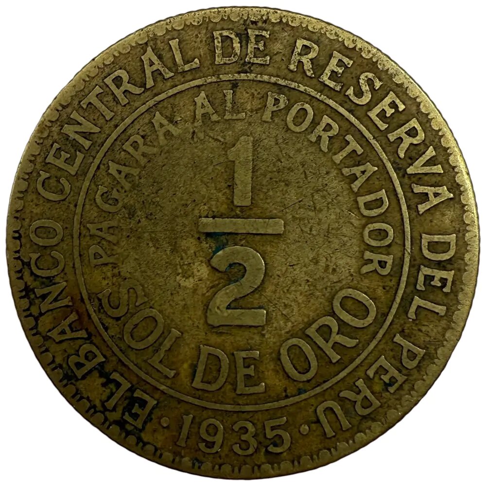 Перу 1/2 соля 1935 г.
