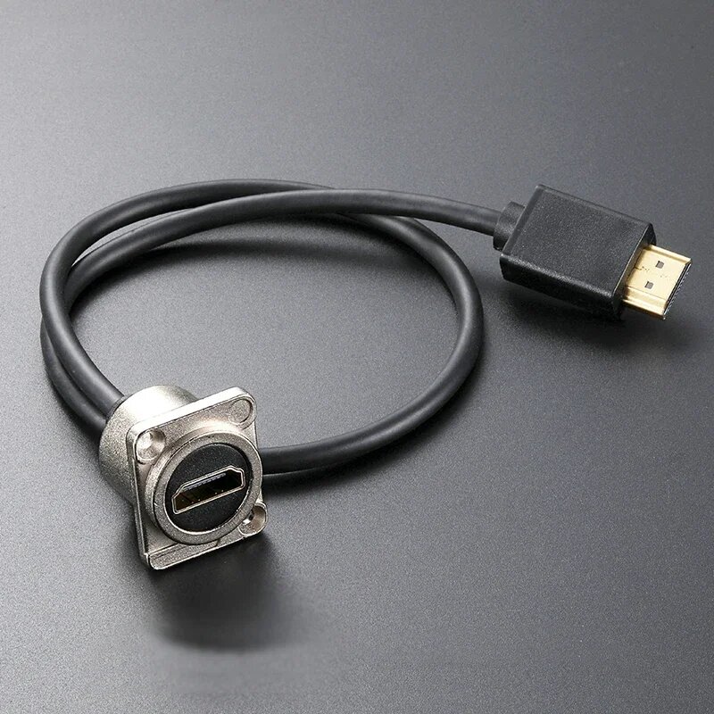 Автомобильное шасси D-типа, передняя панель USB3.0, установка с кабелем, удлинительный кабель для передачи данных HDMI, промышленный адаптер для зарядки типа C 2M cable, D HDMI2.0 Silver