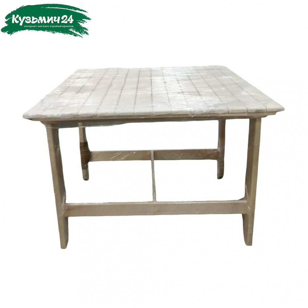 Стол квадратный, Липа, для бани и сауны, не раскладывается, 755х1000х1000 мм, дерево, 1 шт