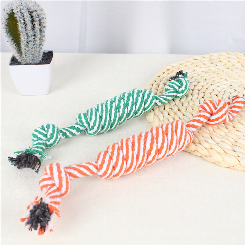 Игрушки для домашних животных Хлопковая веревка конфеты шлифовальные зубы домашние кошки Случайный цвет_Хлопковая