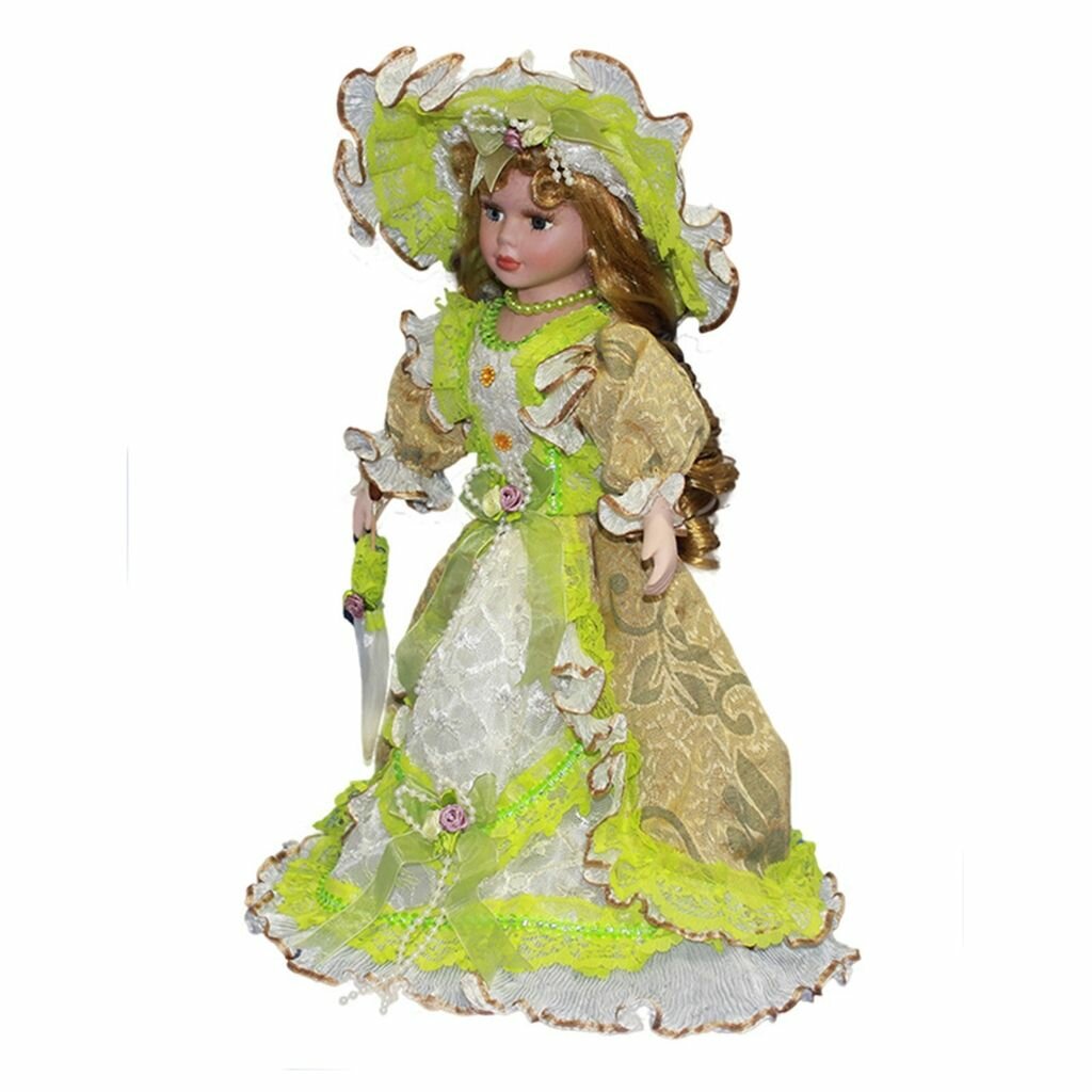 Фарфоровая кукла в парчовой одежде