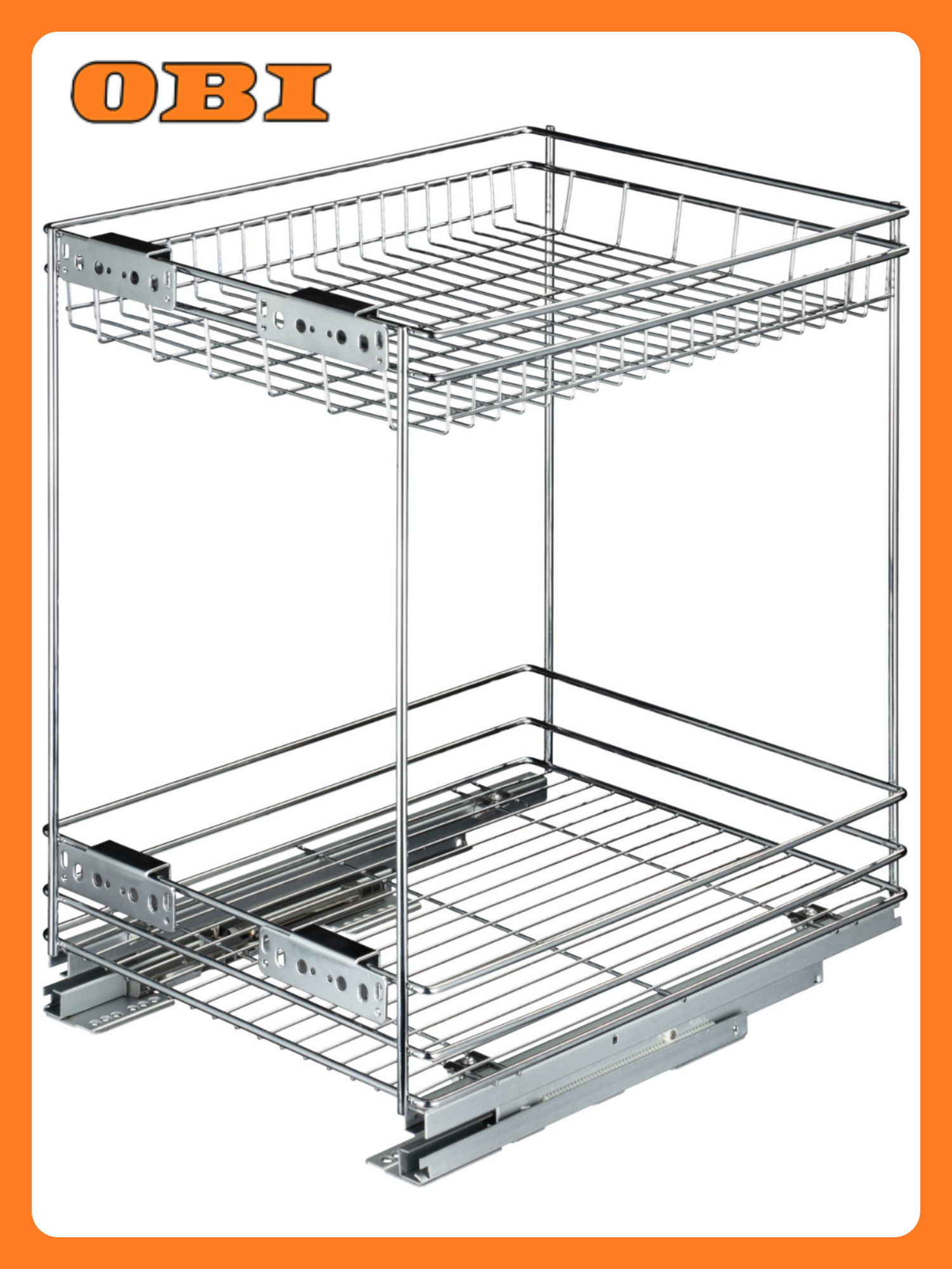 Корзина 400мм 2-уров. D475xW345xH510мм, с доводчиком c напраляющими