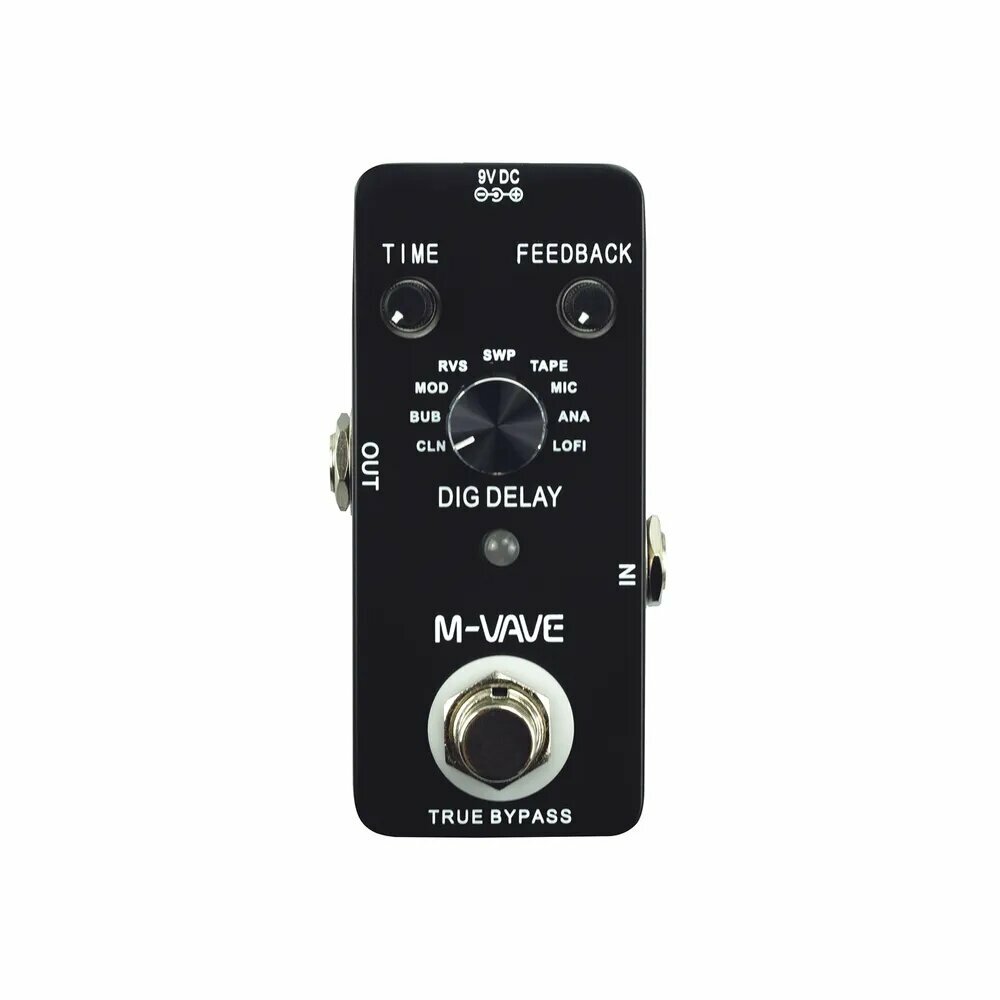 M-VAVE DIG DELAY Цифровая педаль эффектов для гитары с задержкой и 9 эффектами