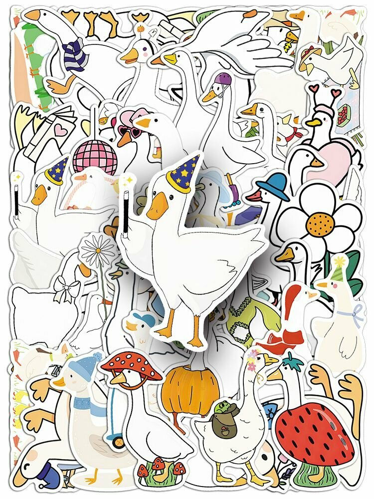 50 очаровательных наклеек с гусём для декора- веселые стикеры для детей и взрослы