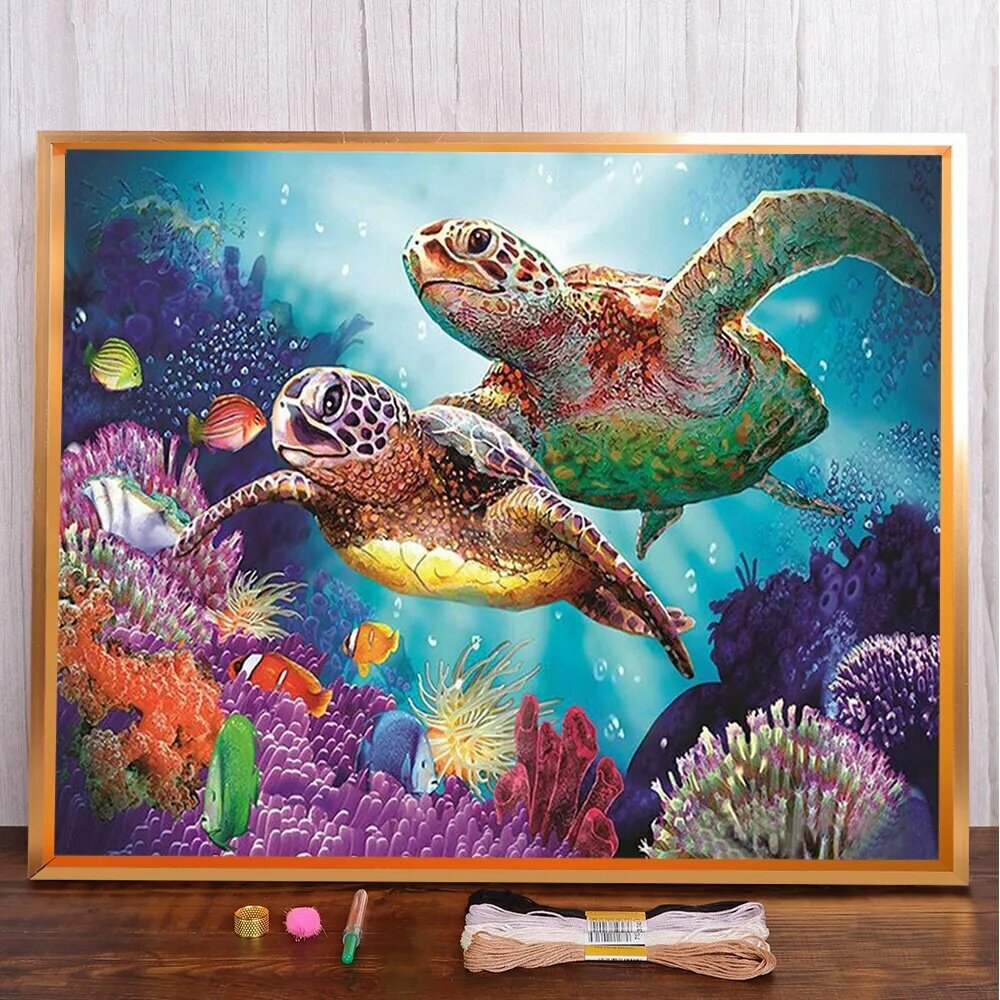 MEIAN Набор для вышивания,40x30CM,14CT, Черепаха