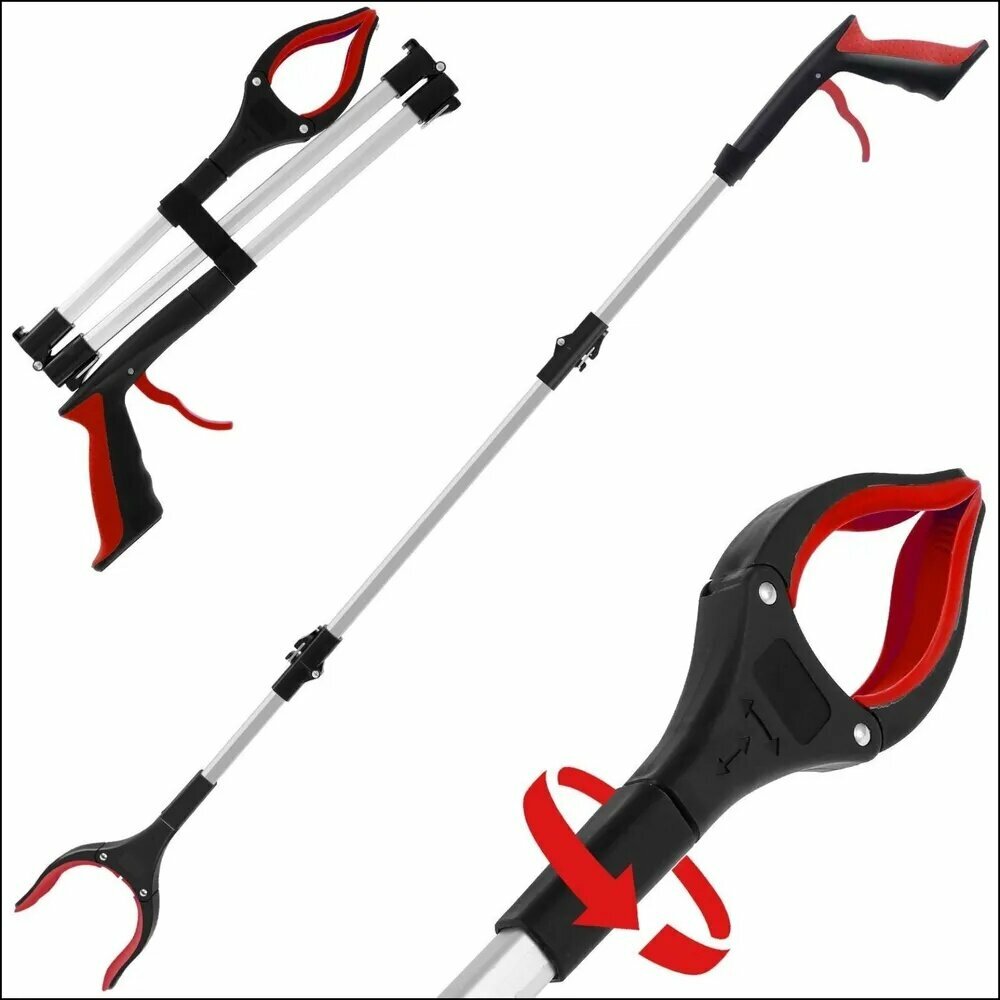 Захват для мусора, щипцы для захвата предметов и вещей, приспособление для сбора мусора, инвентарь для уборки, размер 10x109 см