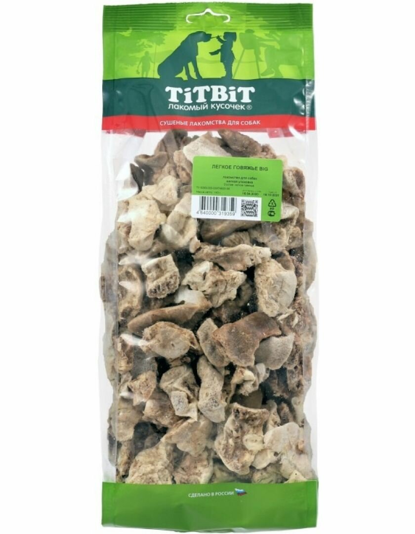 Лакомство для собак TiTBiT Big Легкое говяжье, мягкая упаковка 140 г