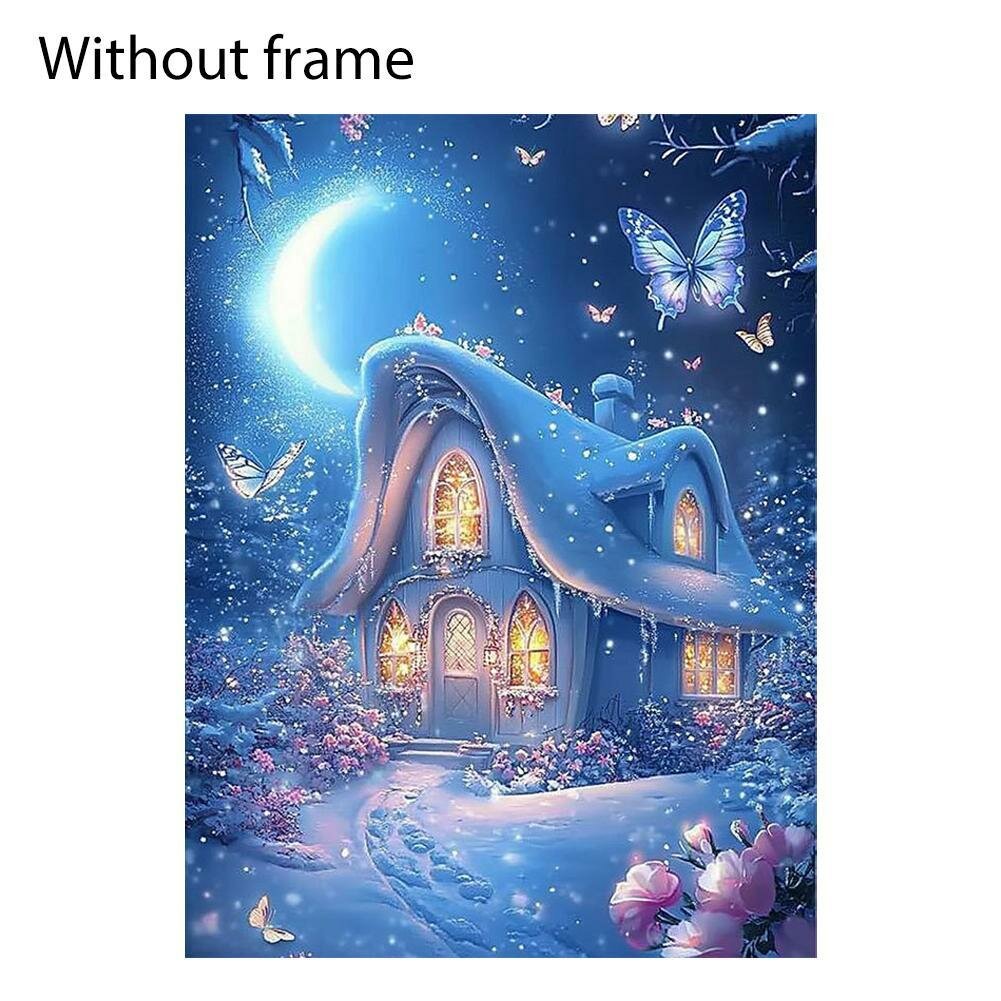 Алмазная мозаика со сверкающими стразами 30x40 см на подрамнике, с полной заполненностью, картина из страз.