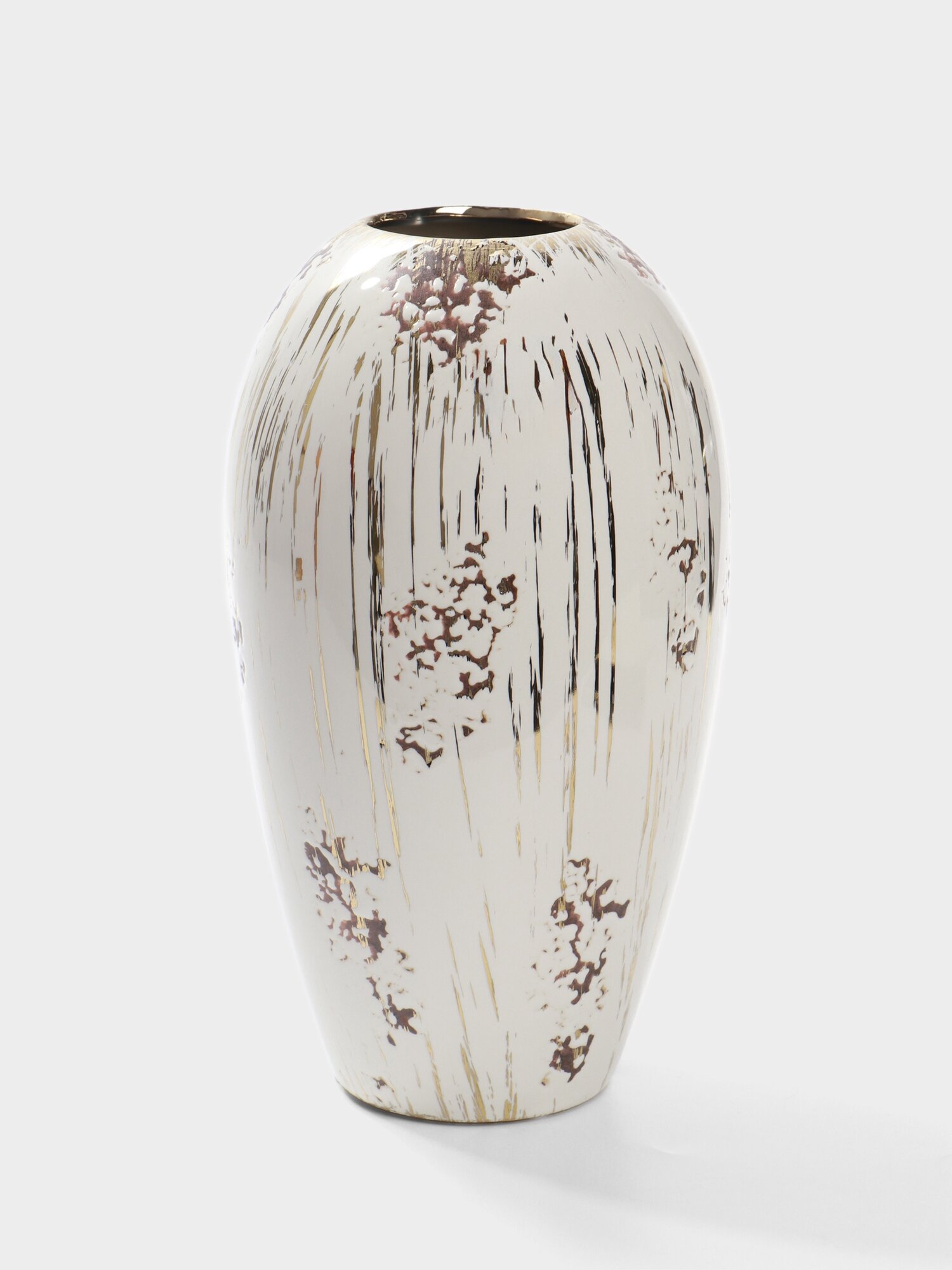 Ваза для цветов Сима-Ленд "Васко", керамика, настольная, 23 см, белая