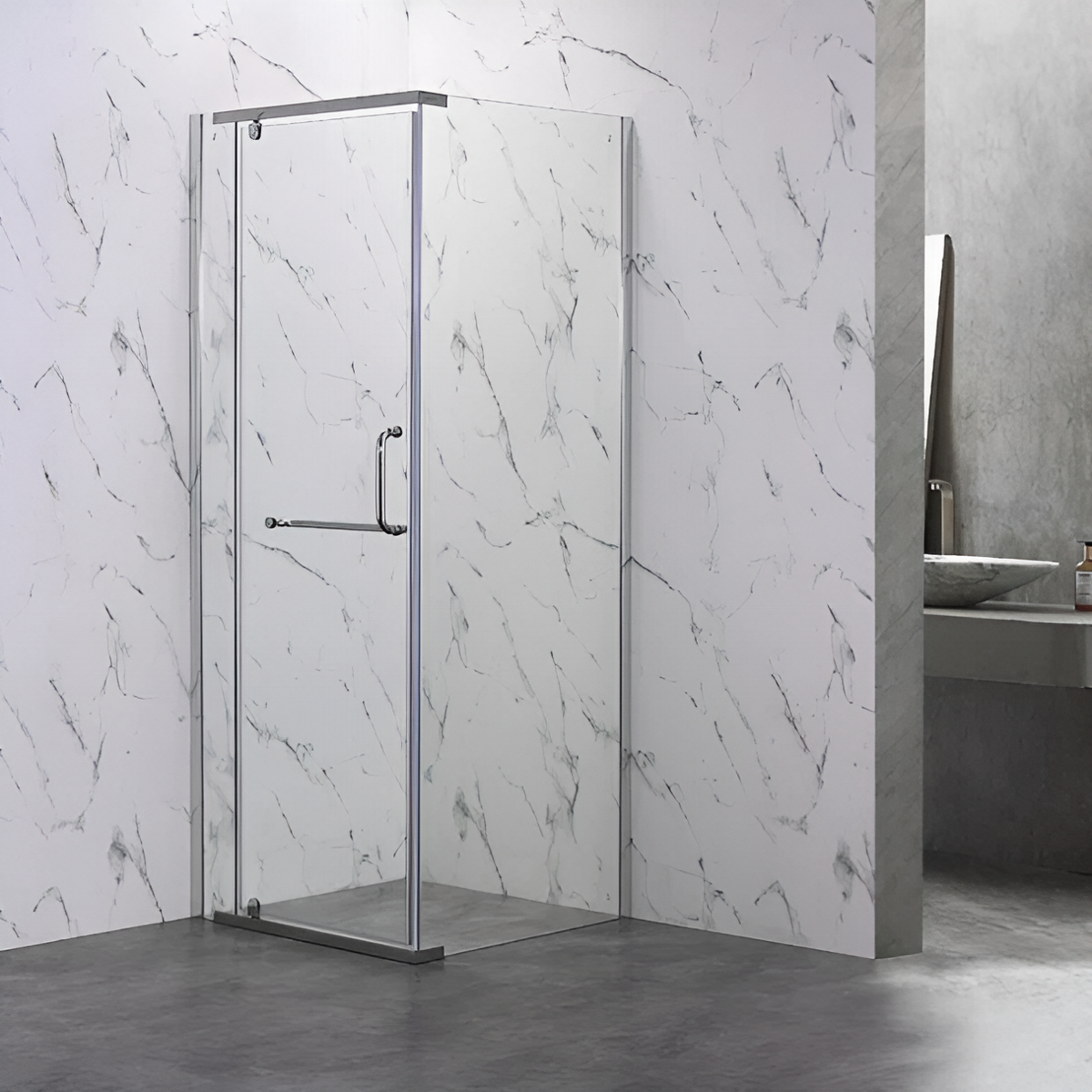 Душевой угол Veconi Rovigo RV-18, 1000x1000x2000, хром, стекло прозрачное
