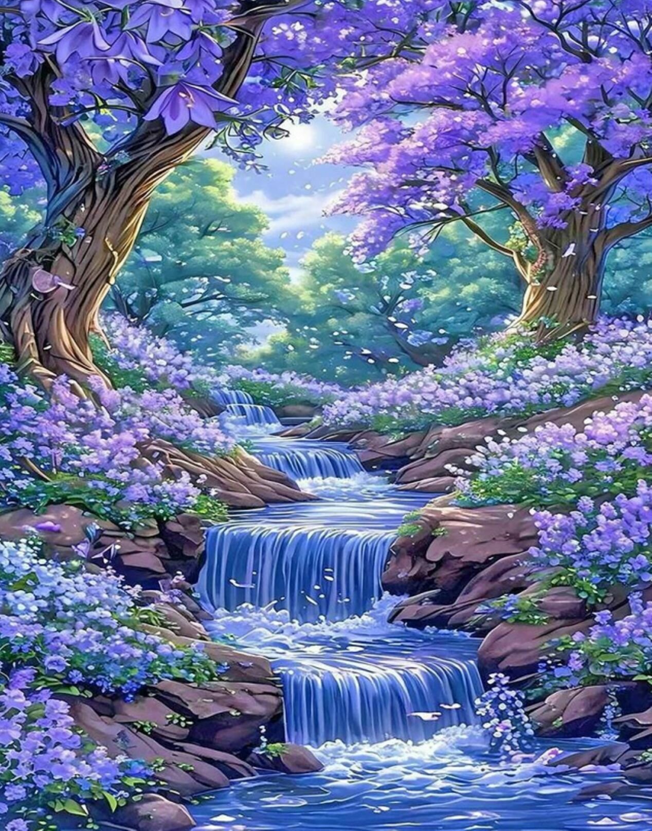 Алмазная мозаика на подрамнике 40*50 "Лиловый лес"