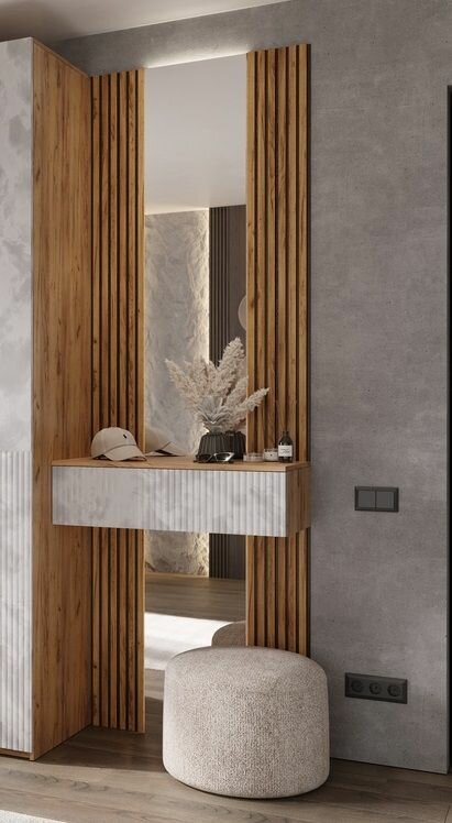 Марвэл Тумба 80 см. с зеркалом Мальта, Дуб Крафт