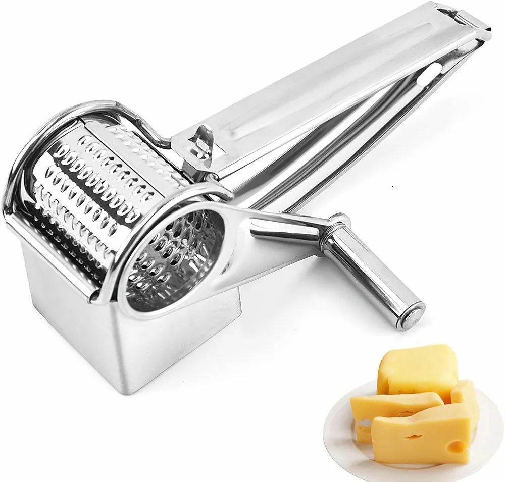 Ручная терка для сыра вращающаяся Механическая Для сыра, шоколада, орехов, овощей Нержавеющая сталь