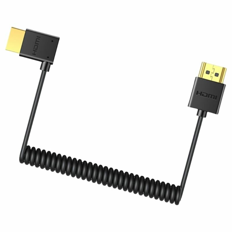 Пружинный кабель 2.0HDM-hdmi 4K/60 Гц-0,3-1,2 м-левый изгиб