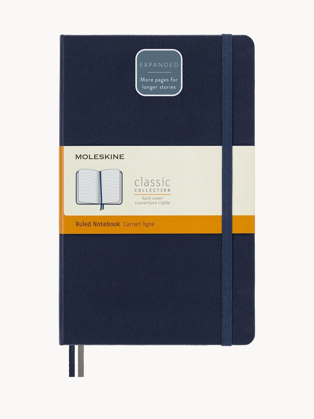 Записная книжка Moleskine Classic Expanded QP060EXPB20 Large 130х210мм, 400стр, линейка, твердая обложка, синий сапфир