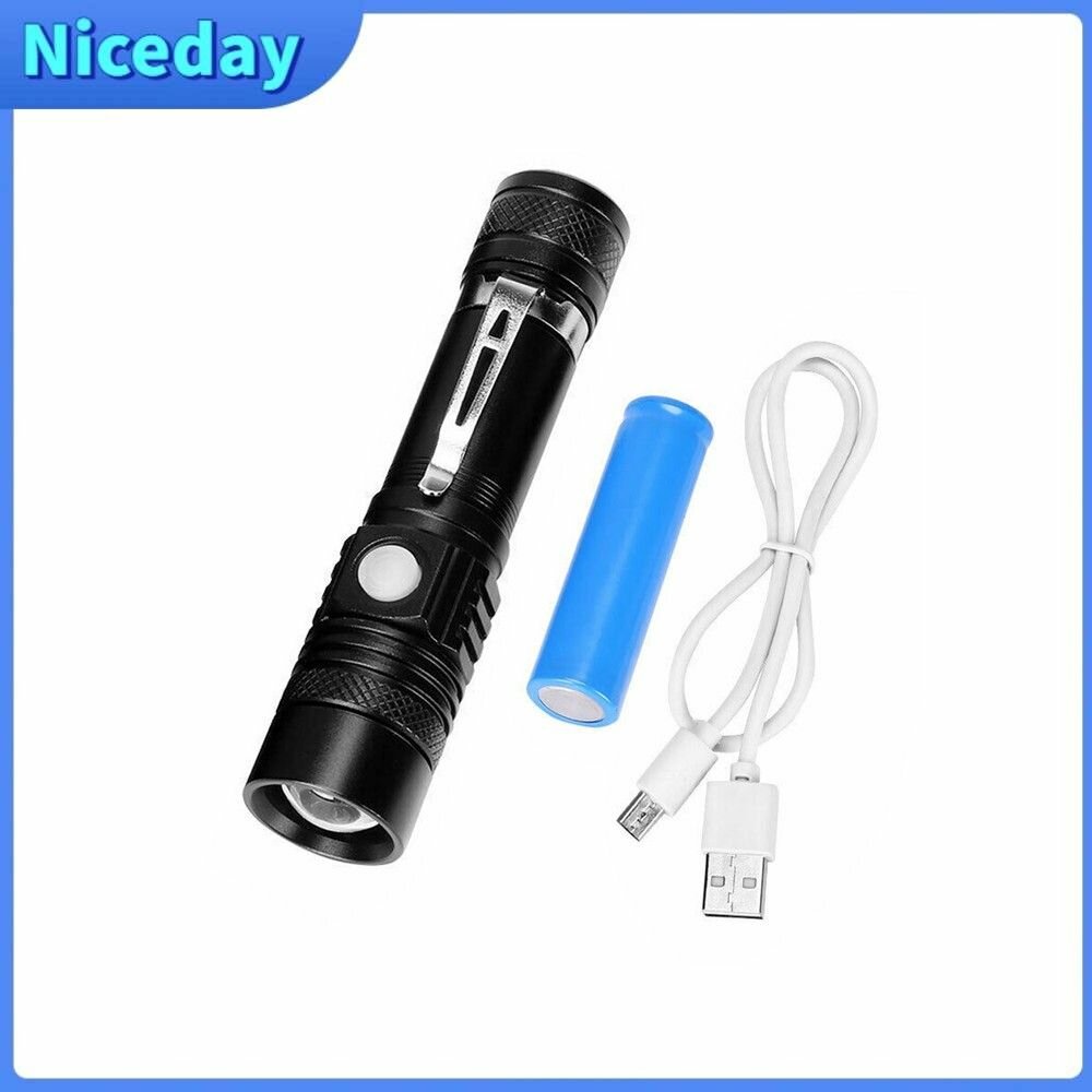 Светодиодный фонарик высокой яркости, USB, перезаряжаемый, для ночной рыбалки, кемпинга