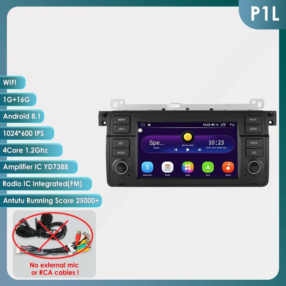 7 "Android авто автомобильный радиоприемник GPS стерео для BMW E46 M3 1998-2006 318 320 325 330 335 мультимедийный плеер 2din авторадио 4G BT Carplay, P1 L-4Core-1G 16G, 4-ядерный