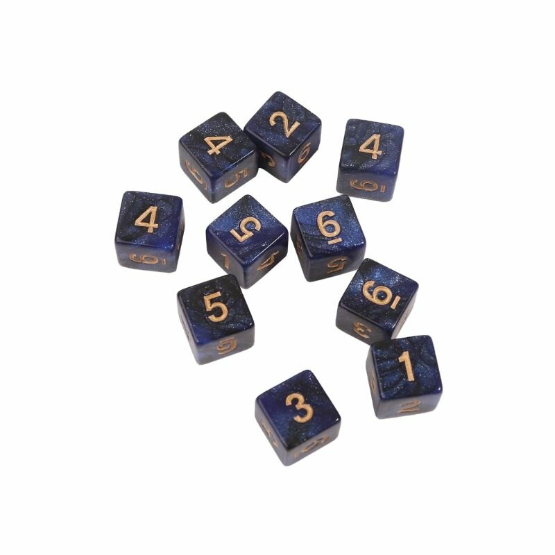 10 шт 6-сторонних кубиков DIY, акриловые 15 мм D6 с перламутровой гравировкой, обучающие и игровые кубики для вечеринок, семейных настольных игр и учебных заданий
