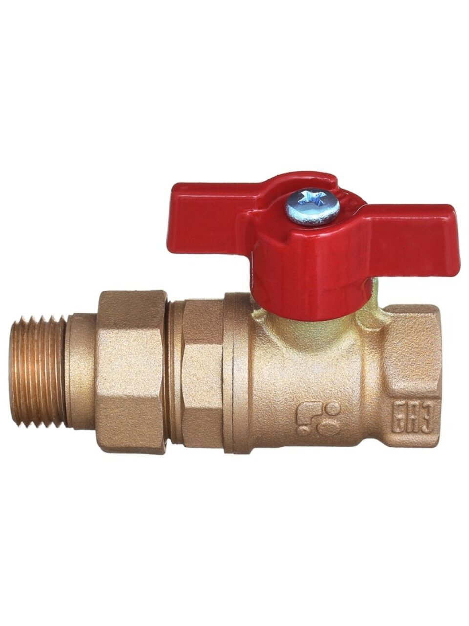 Кран для воды 1 дюйм с американкой БАЗ ручка запорная арматура Россия