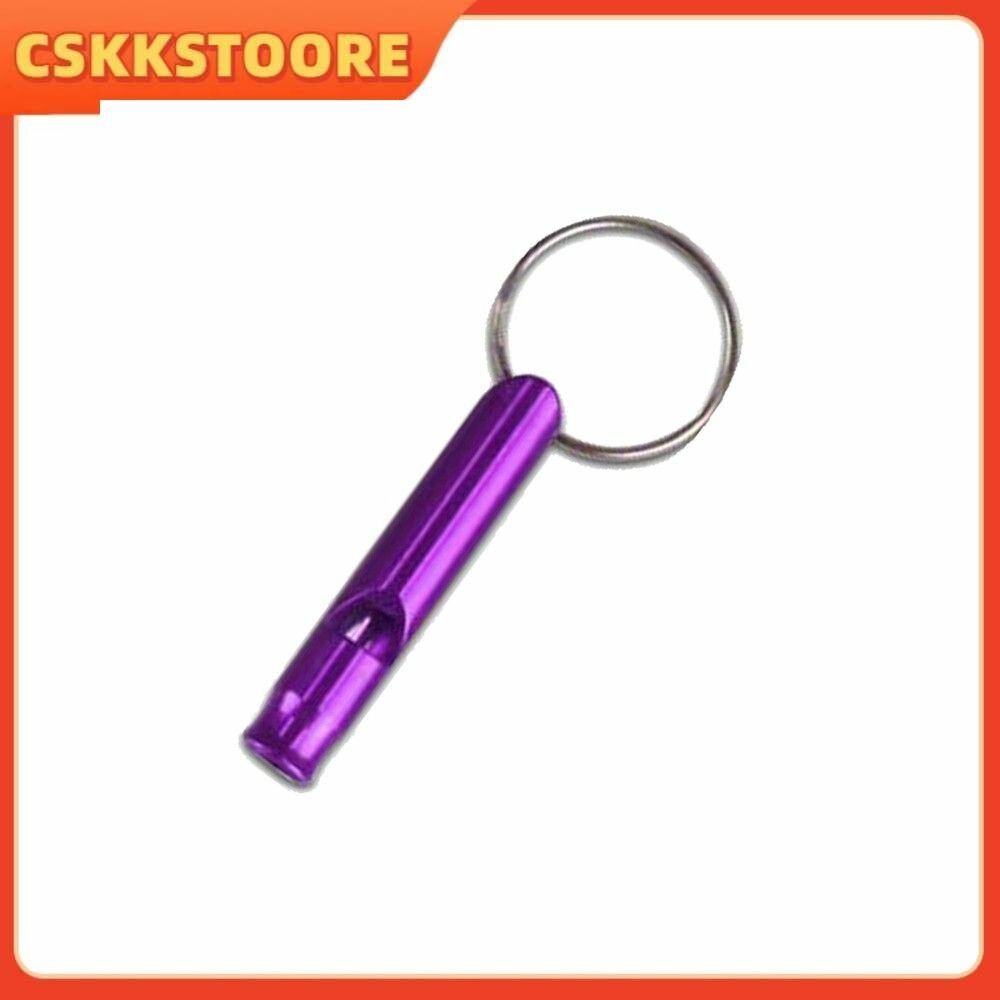 Аварийный свисток с брелком из алюминиевого сплава, громкий, для кемпинга, пешего туризма, охоты, фиолетовый