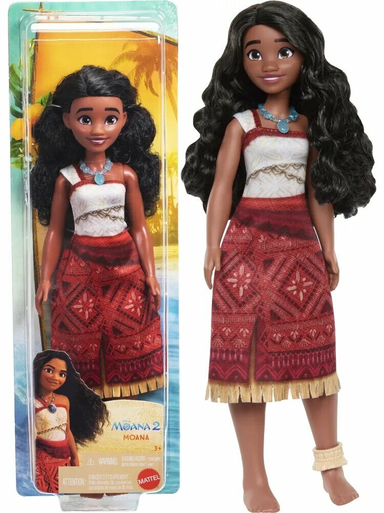 Disney Moana 2 Модная кукла Моана с 2 аксессуарами и съемным нарядом, вдоxновленная фильмом