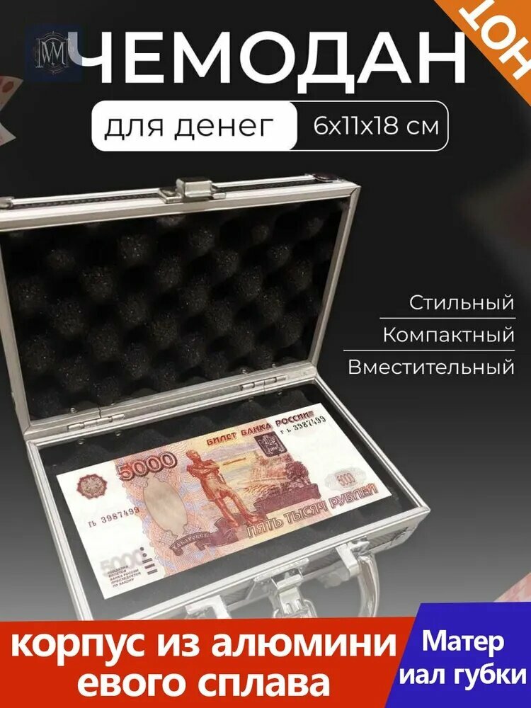 Мини чемодан для денег, открытка для денег