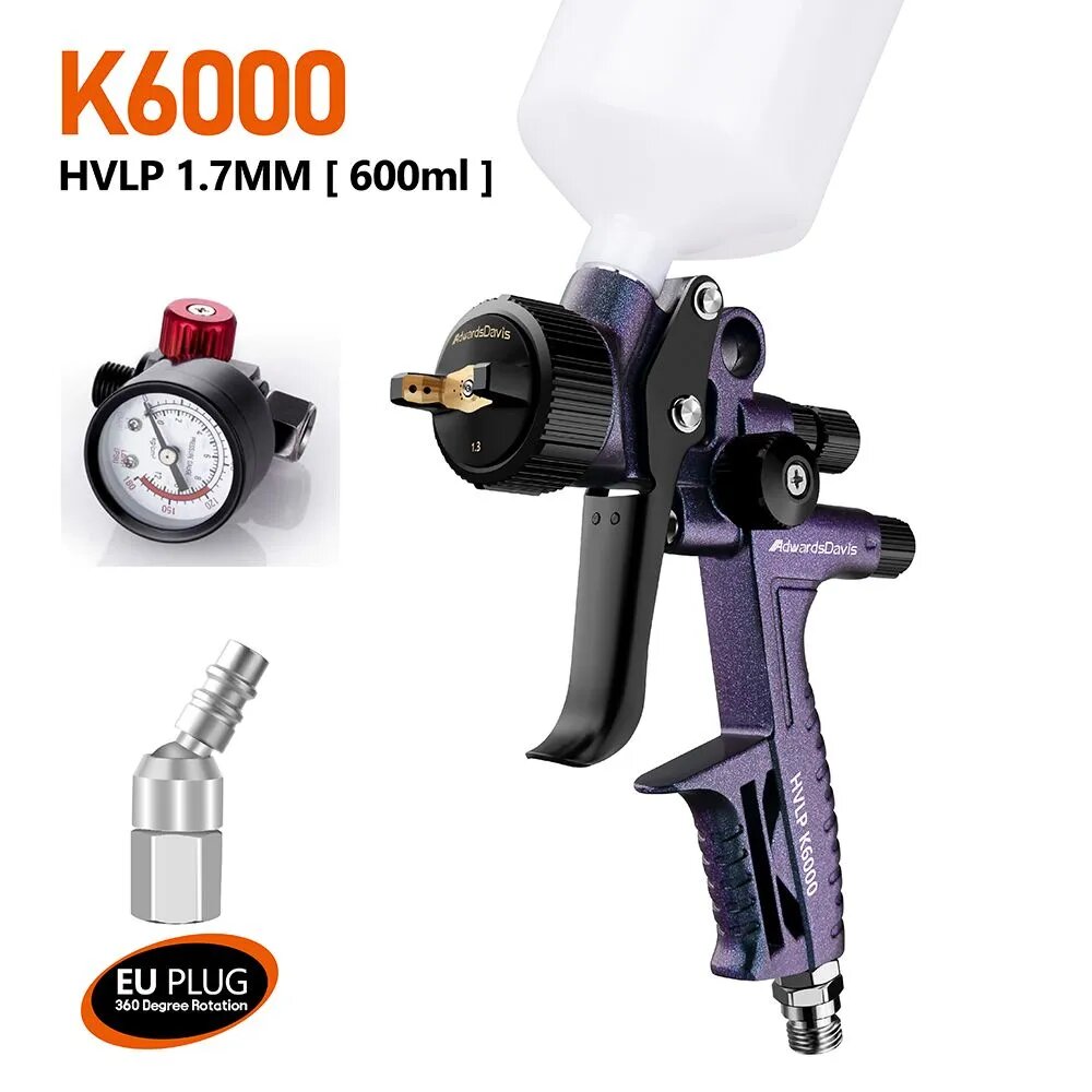AdwardsDavis K6000 1,7 мм HVLP Пневматический краскораспылитель