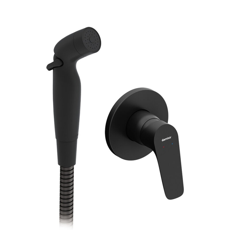 Встраиваемый смеситель DAMIXA Jupiter (777510300) с гигиеническим душем, черный