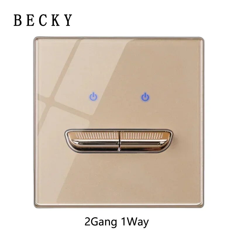 Выключатель 2Gang 1Way золотистый