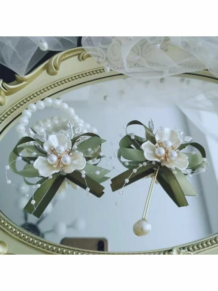 Набор для свидетелей браслет и бутоньерка