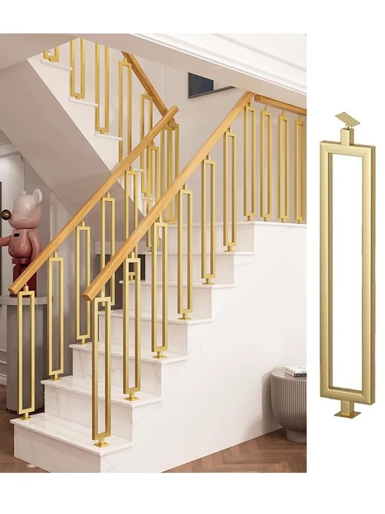 Современные золото кованые перила для лестниц и балконов, 85/95cm, ограждения для террас, лофтов и крыльца, 1 шт