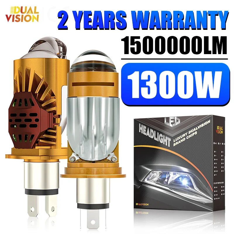 Фры с линзами H4, 1300 Вт, автолампа, мини-объектив, светодиодные 9003 HIB2, автомобильные фары, мотоциклетные двухлучевые линзы проектора, светодиодные автомобильные 12 В 24 В