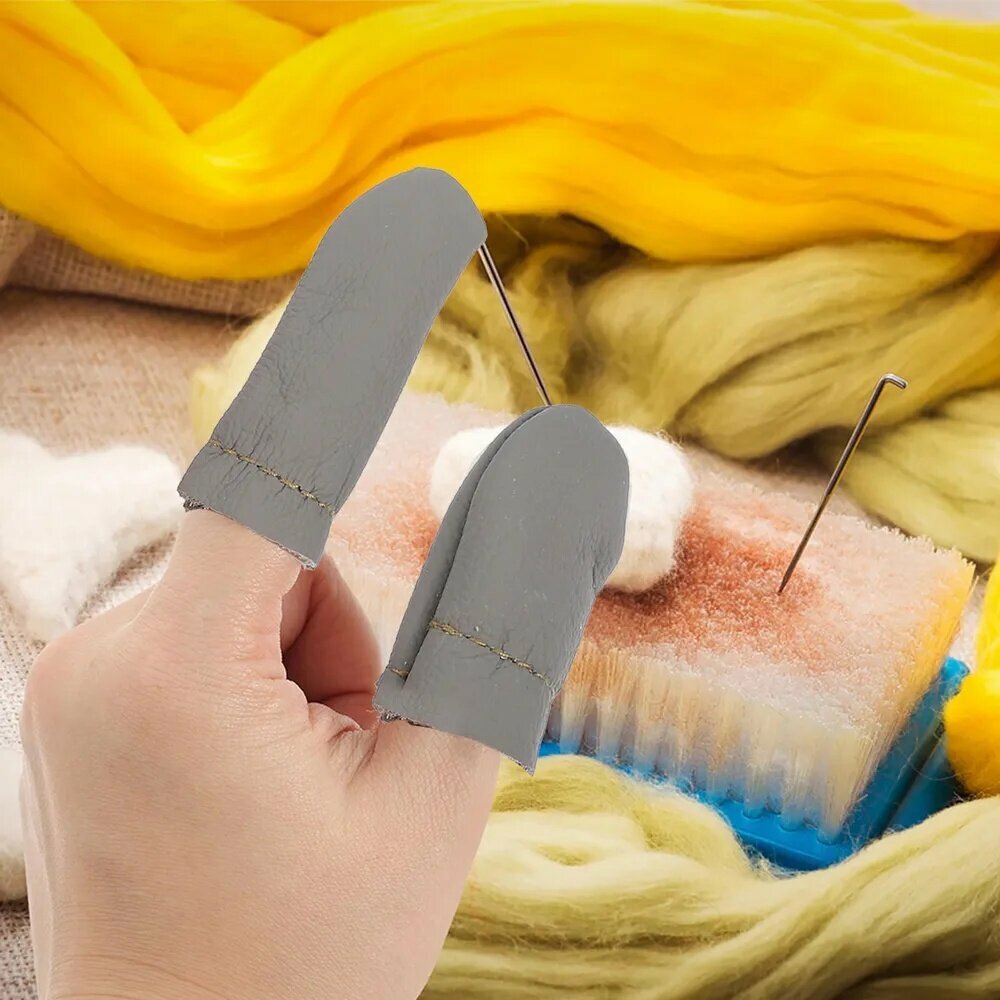 Защитные Кольца Для Пальцев, 10 Штук, Из Pu-Кожи, Для Фелтинга И Шитья