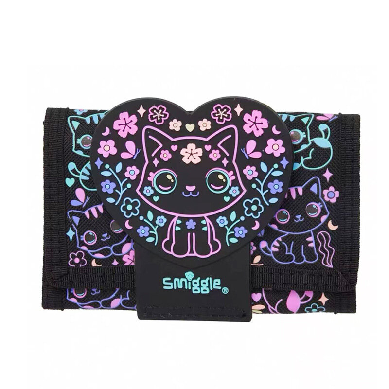Smiggle Кошелёк с принтом кошки, черный
