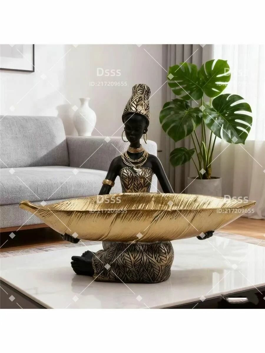 Фигурка декоративная африканка статуэтка, высота 18 см, длина 28 см