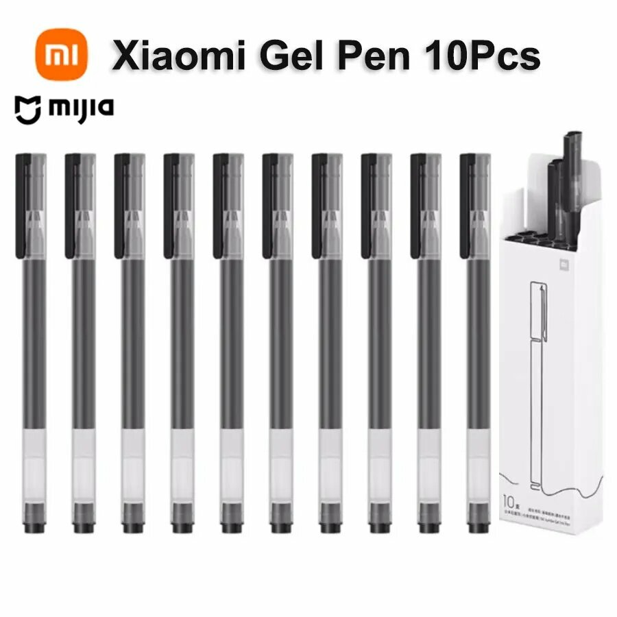Redmi Набор ручек Гелевая, цвет: Черный, 10 шт.