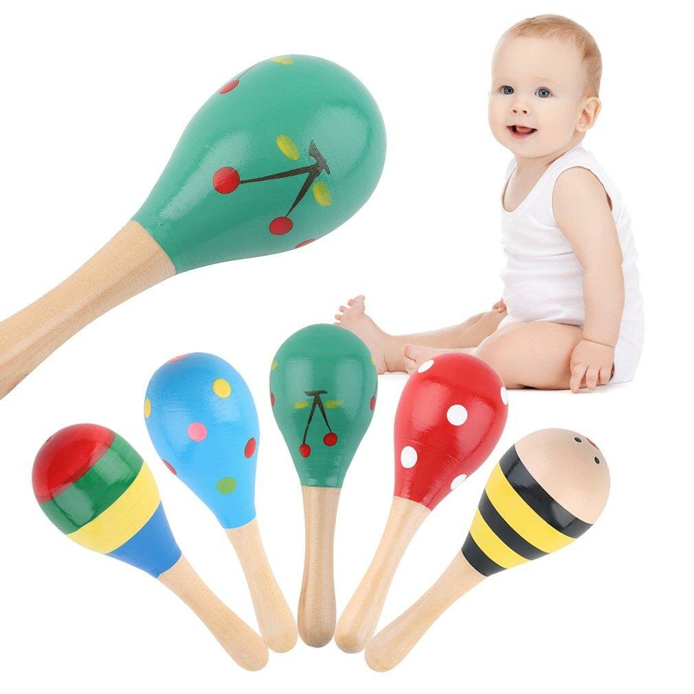 5 шт. деревянные маракасы-погремушки милые яйцевертки для малышей песочный молоток игрушка музыкальная вечеринка пользу для детей красочные