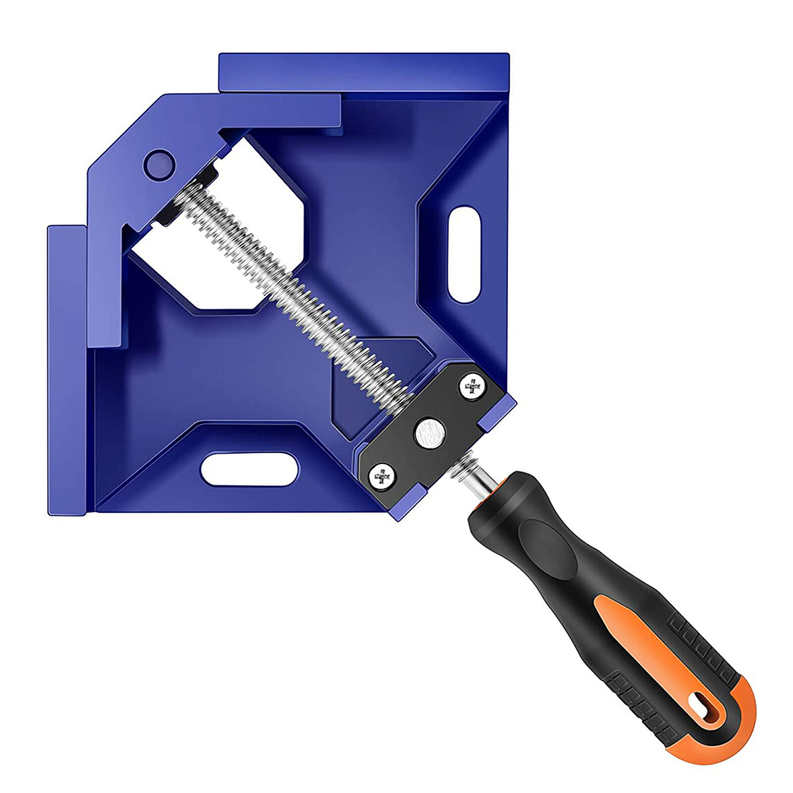 Зажим под прямым углом с одним ручком из алюминиевого сплава, угловой зажим с регулируемым подвижным челюстным механизмом, зажим для 90 градусов, инструмент для плоттера, клеевой зажим для деревообработки, фоторамка, виза, держатель, синий цвет,