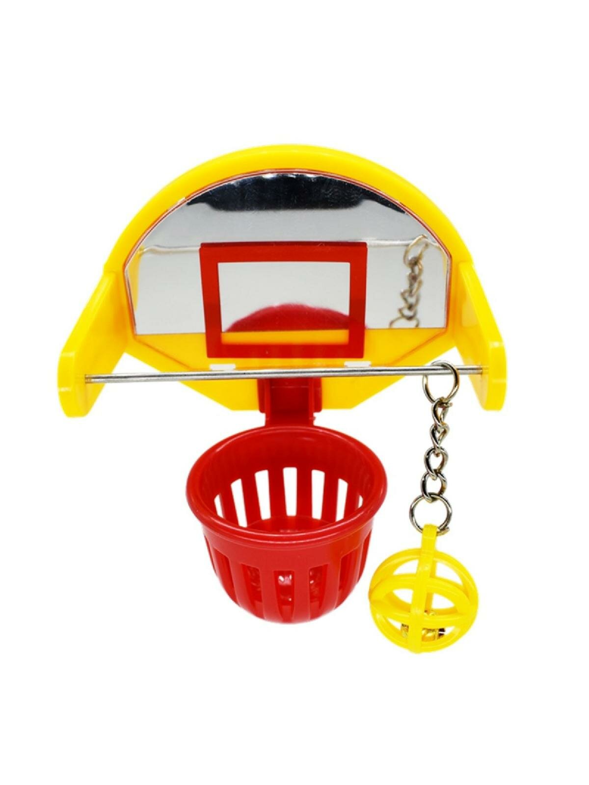 Забавные игрушки для птиц-попугаев, реквизит для мини-баскетбольного кольца, игрушка для жевания мяча-колокольчика Попугая