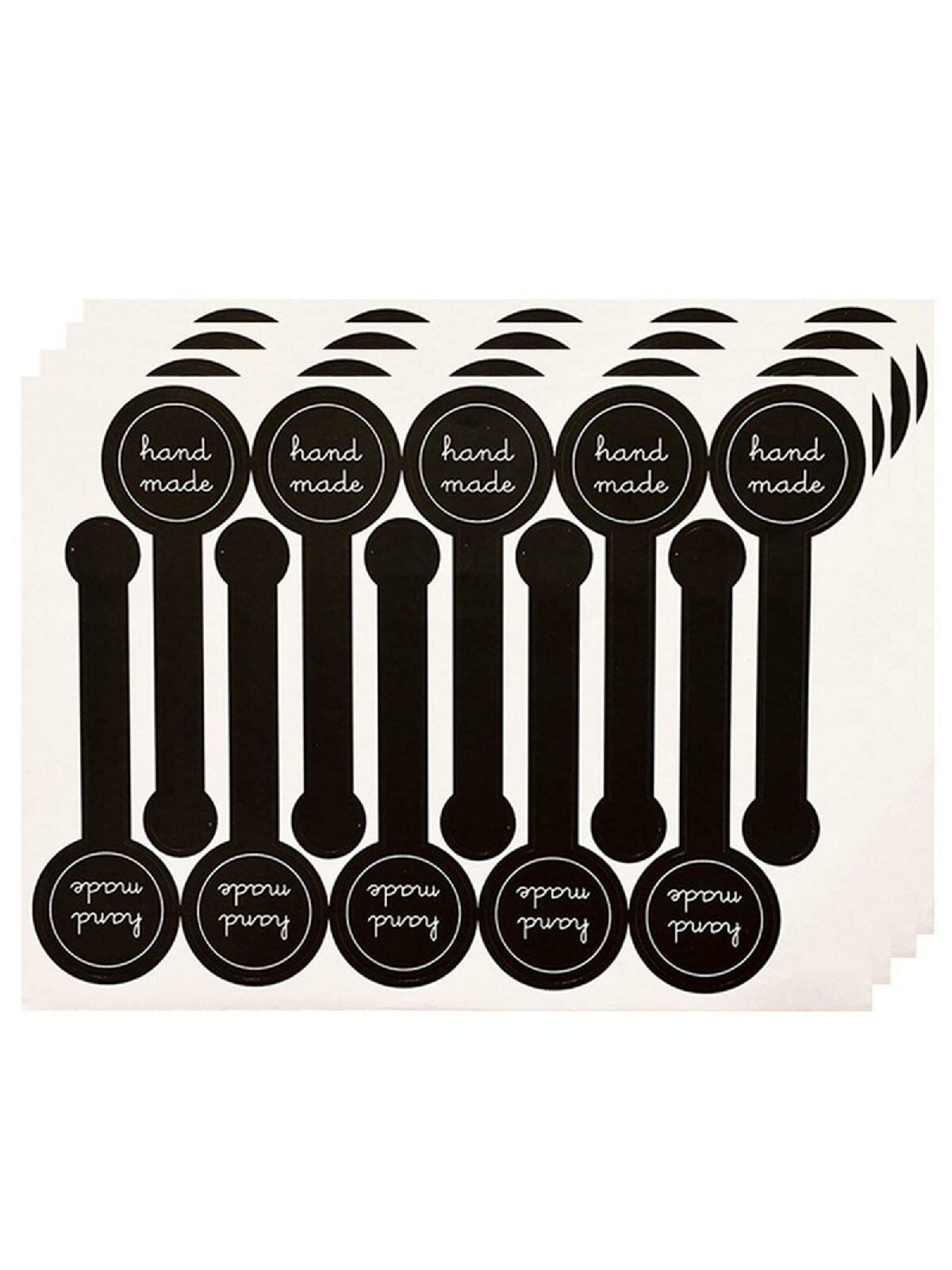 1 упаковка из 10 листов, 100 длинных полосок наклеек ручной работы, черные длинные этикетки