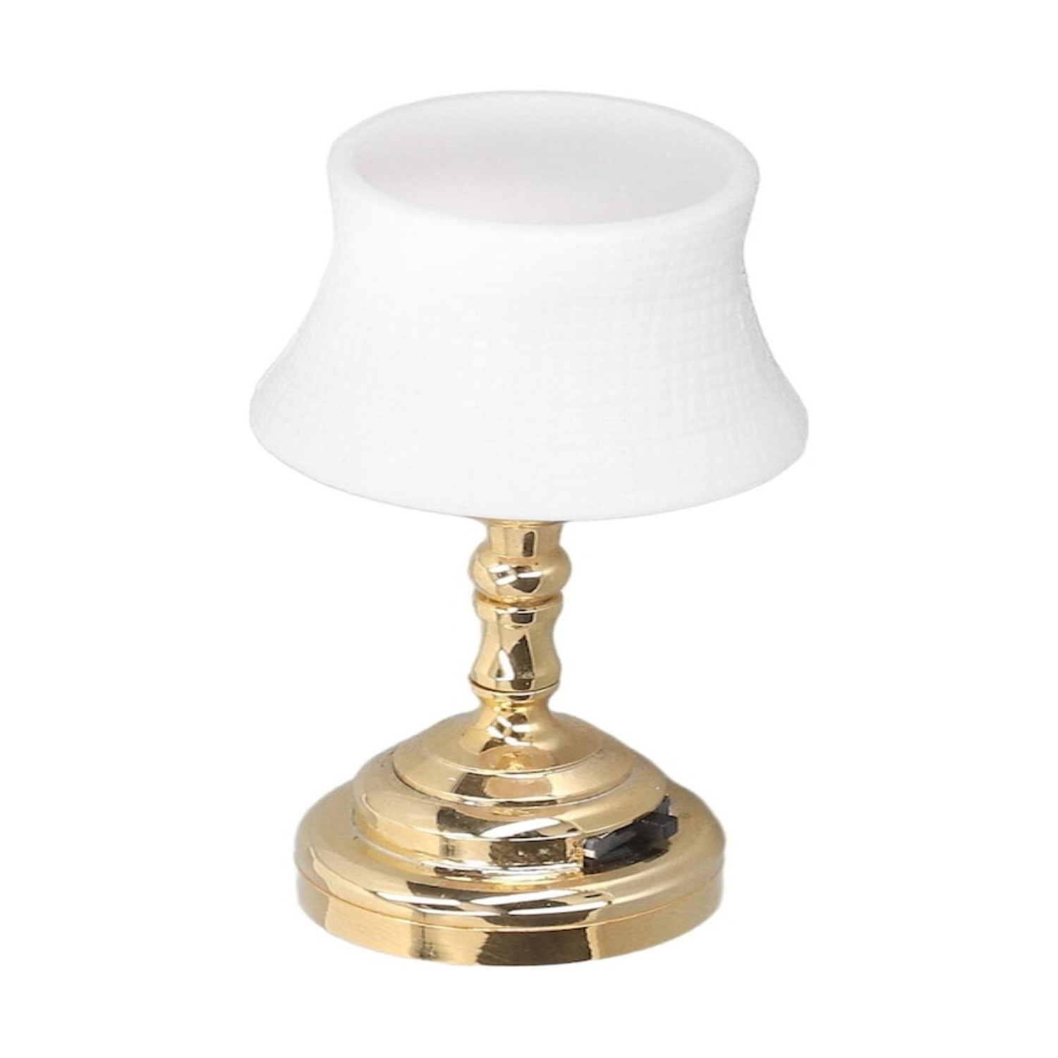 1:12 Миниатюрная лампа для домика куклы (чистый белый простой стиль настольная лампа) декор для помещений и улицы, цвет: белый, вес: 20г, материал: акрил, светодиодные лампочки, кнопочная батарейка, размер: 5.3*1.8*1.8см, в комплект входят: