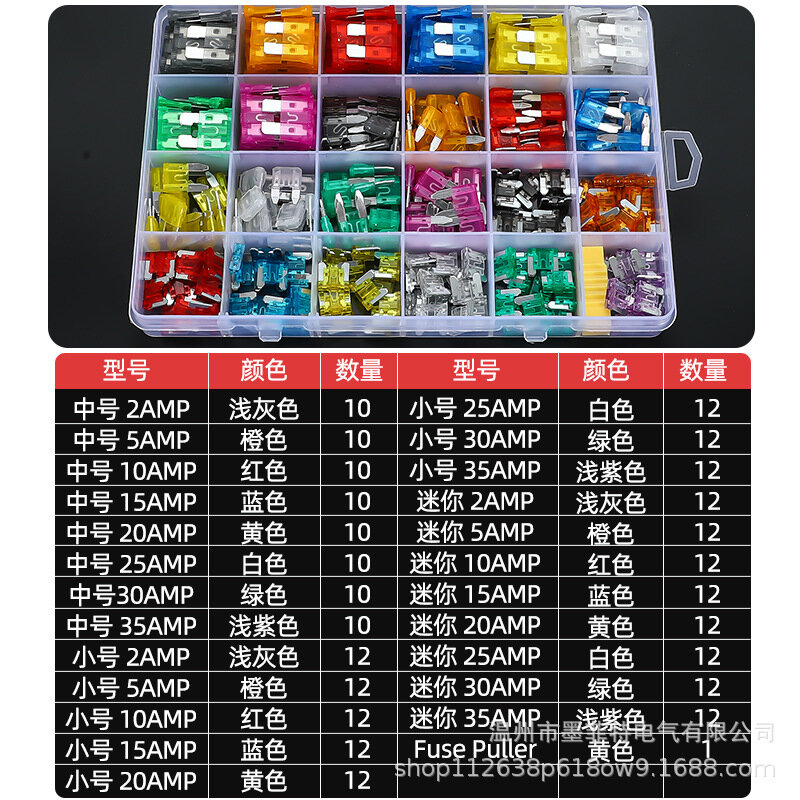272 шт. набор автомобильных предохранителей, лезвийные предохранители в коробке, набор автомобильных предохранителей, горячая распродажа