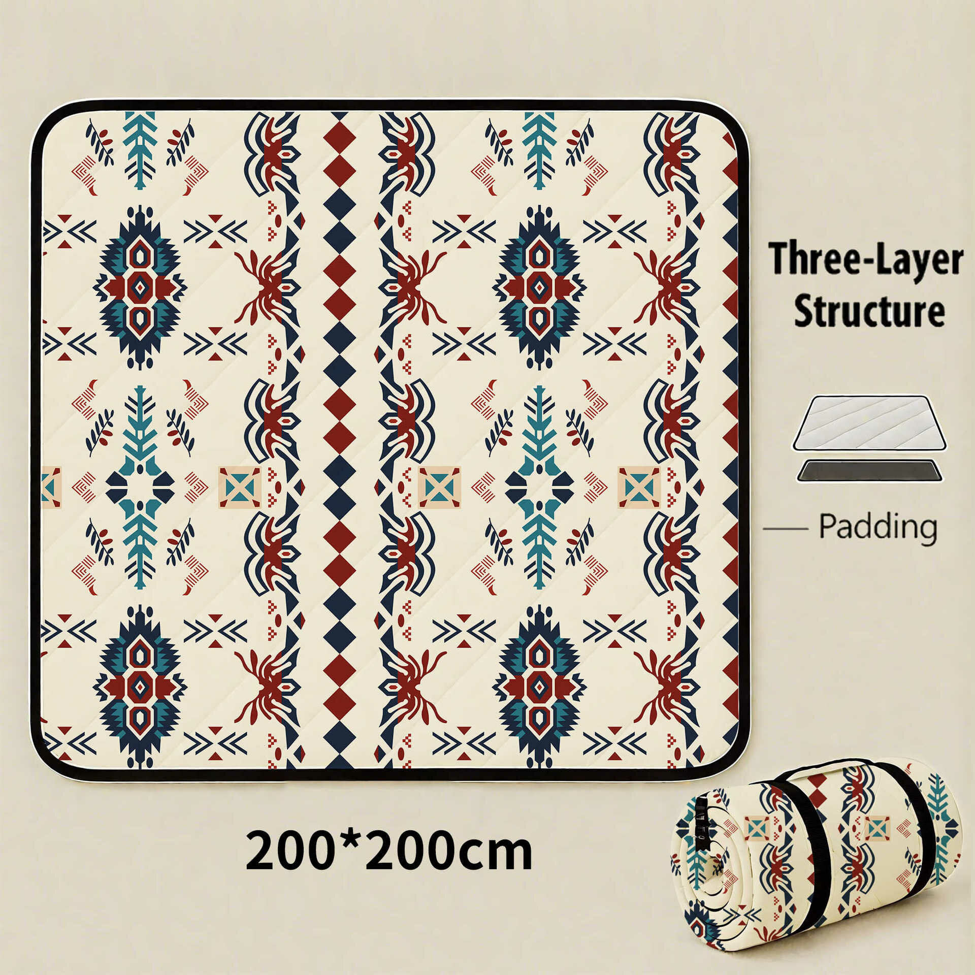 Экстра толстый пикниковый коврик, влагостойкий коврик, утолщенный кемпинговый коврик, парковый газон, ультразвуковой внутренний коврик для палатки, водонепроницаемый уличный коврик